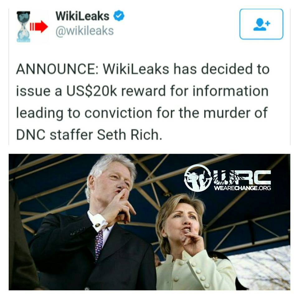 WikiLeaks Offers $20,000 Reward for Information on Murdered DNC Staffer ...